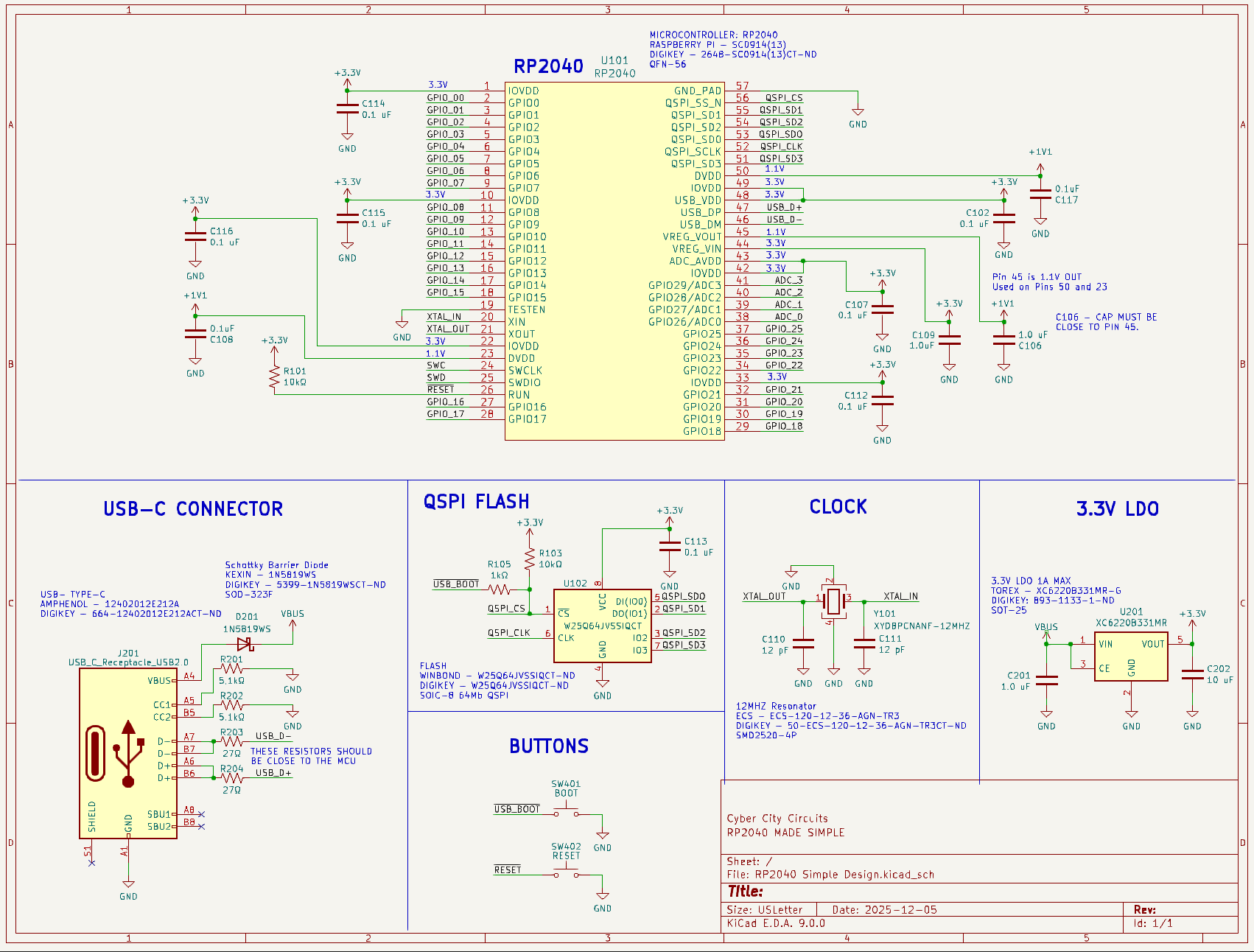Designing with the RP2040: Minimum Requirements Design - Cyber City ...